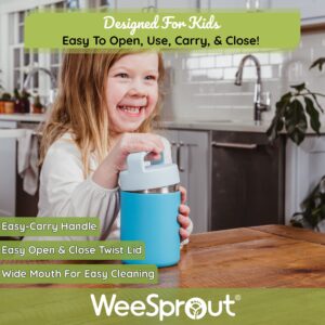 WeeSprout Insulated Stainless Steel Lunch Thermos, Soup Thermos for Hot & Cold Foods, 12 oz Food Jar for Kids, Kid-Friendly Handle, Leakproof Food Container, Termos Para Comida Caliente