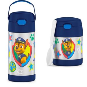 thermos funtainer paw patrol kids straw bottle and food jar bundle (12oz + 10oz)