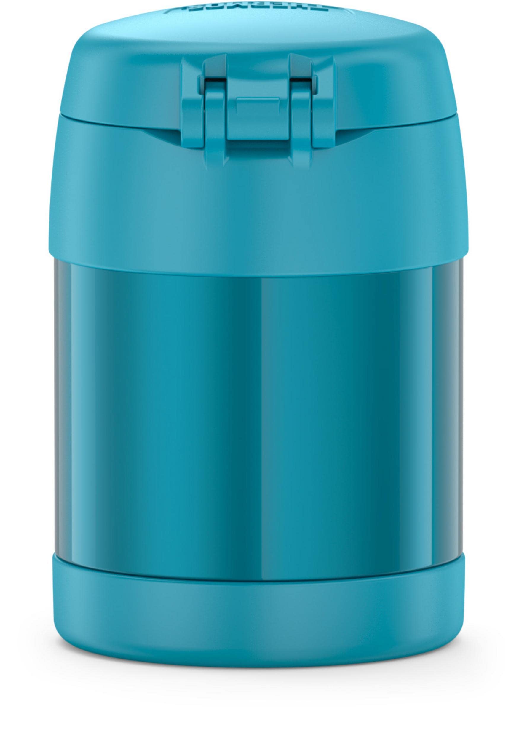 THERMOS All-In-One Vacuum Insulated Stainless Steel Meal Carrier with Spoon (Smoke) FUNTAINER 10 Ounce Stainless Steel Vacuum Insulated Kids Food Jar with Folding Spoon (Teal)