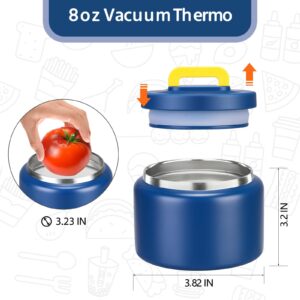 MAISON HUIS 8oz Soup Thermo Wide Mouth Vacuum Insulated Thermo Food Jar, Leak Proof Stainless Steel Food Thermo for Hot&Cold Food Kids Food Lunch Soup Container for School Travel (F-Blue)