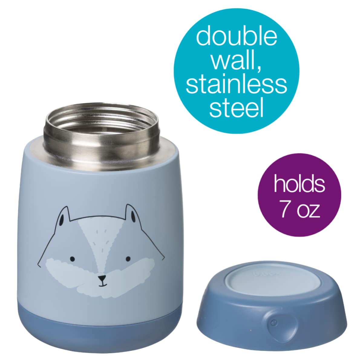 Friendly Fox Insulated Baby Lunch Box 210 ml Stainless Steel Blue