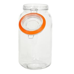 Home Basics X-Large Mason Jar With Lid (Clear) Single Mason Jar For Pickles, Sauces, Jelly, Condiments, and Snacks | Mason Jar With Bail Lid and Rubber Gasket | Holds 8 Cups