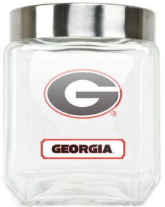 ncaa georgia bulldogs glass canister, large