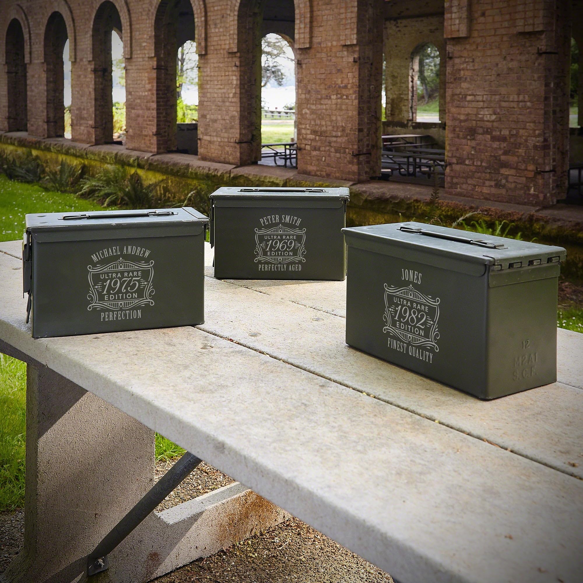 Custom 30 Cal Ammo Box and Whiskey Glasses Gift Set (Personalized Product)