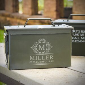 Custom 30 Cal Ammo Box and Whiskey Glasses Gift Set (Personalized Product)