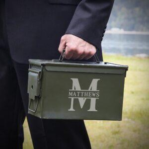 Custom 30 Cal Ammo Box and Whiskey Glasses Gift Set (Personalized Product)