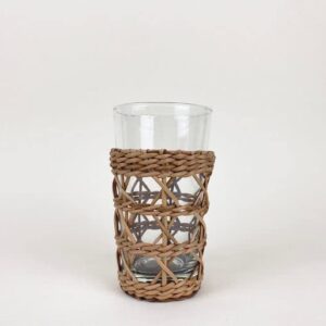 Seagrass Rattan Cage Highball Set of 6 Glassware