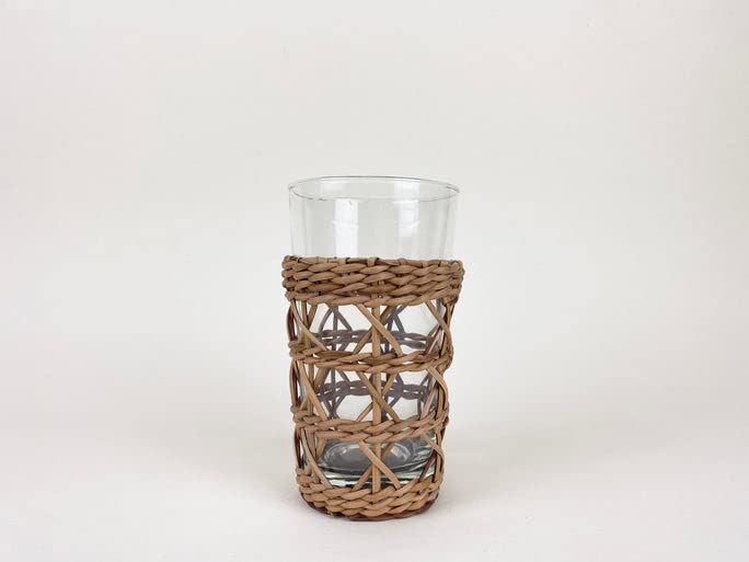 Seagrass Rattan Cage Highball Set of 6 Glassware