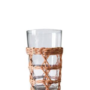 Seagrass Rattan Cage Highball Set of 6 Glassware