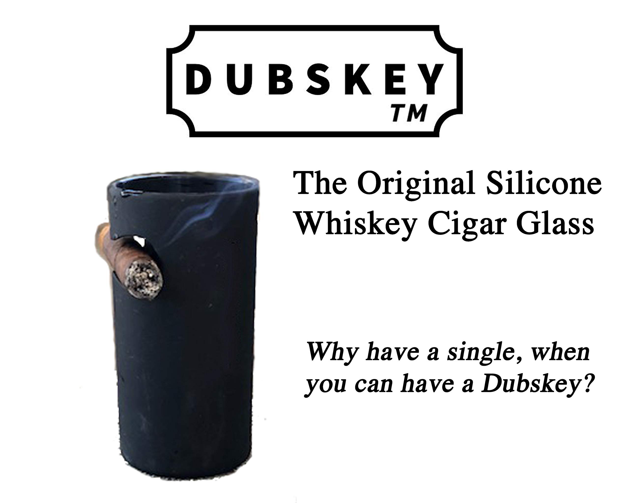 Dubskey CIGAR HOLDER CUP – Silicone Drinking Glass, Built-in Blunt Rest For Outdoors, GOLF, BOATING, CAMPING & TRAVEL, Bourbon, Whiskey, Scotch, Mixers & Cocktails (15 oz) - With Guillotine Cutter