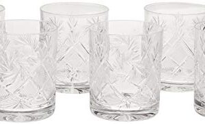 GIFTS PLAZA Set of 6, 11-Oz Hand Made Vintage Russian Crystal Whiskey DOF Rocks Glasses