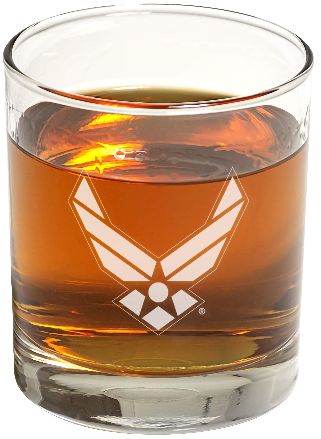 US Air Force Whiskey Glass (Set of Two) – Air Force Engraved Exquisite Whiskey Glass - Gifts for Whiskey Lovers - Air Force Present for Retirement, Graduation, Birthday – Air Force Home Décor