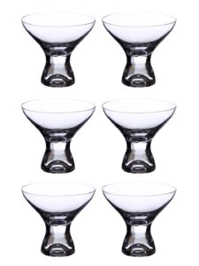 red vanilla samba martini/dessert glass (set of 6), 11 oz, clear