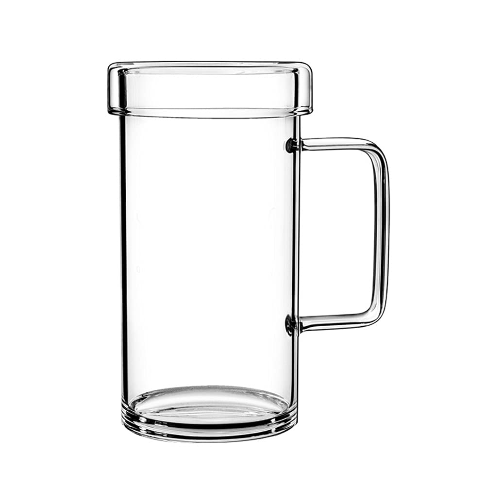 Ochine Glass Jar Mugs Drinking Glasses with Lids and Handle 24 oz Clear Water Glasses Cups Reusable Clear Coffee Bottles Set for Cold Beverages, Decoration, Storage, Party Favors, Cocktails 1 Pack