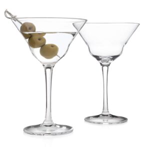 history company jack london five o'clock double martini glass 2-piece set (gift box collection)