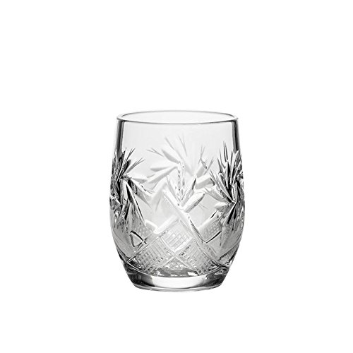 Set of 6, 1.5-Oz Hand Made Vintage Russian Crystal Shot Glasses, Vodka Liquor Old-fashioned Glassware