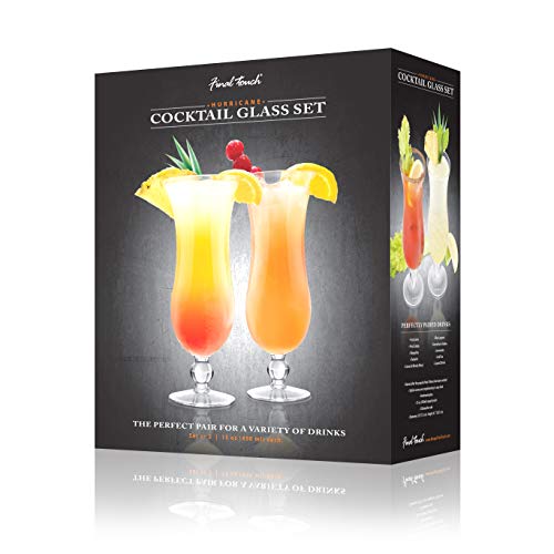 Final Touch Hurricane Cocktail Glasses, Set of 2 (GG5302)