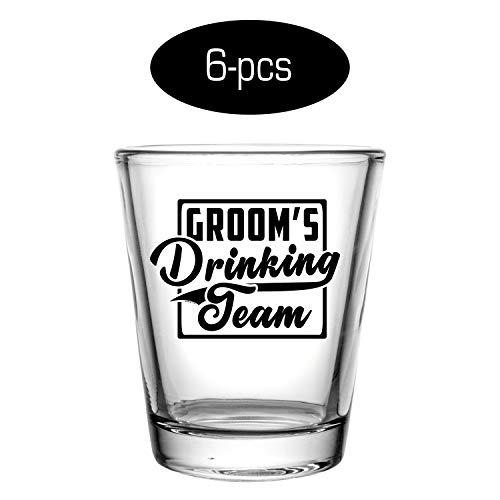 Veracco Groom and Groom's Drinking Team Bachelor Party Wedding Favors Gift For Groom Groomsmans Proposal Shot Glasses (Clear, 7)