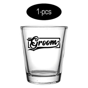 Veracco Groom and Groom's Drinking Team Bachelor Party Wedding Favors Gift For Groom Groomsmans Proposal Shot Glasses (Clear, 7)