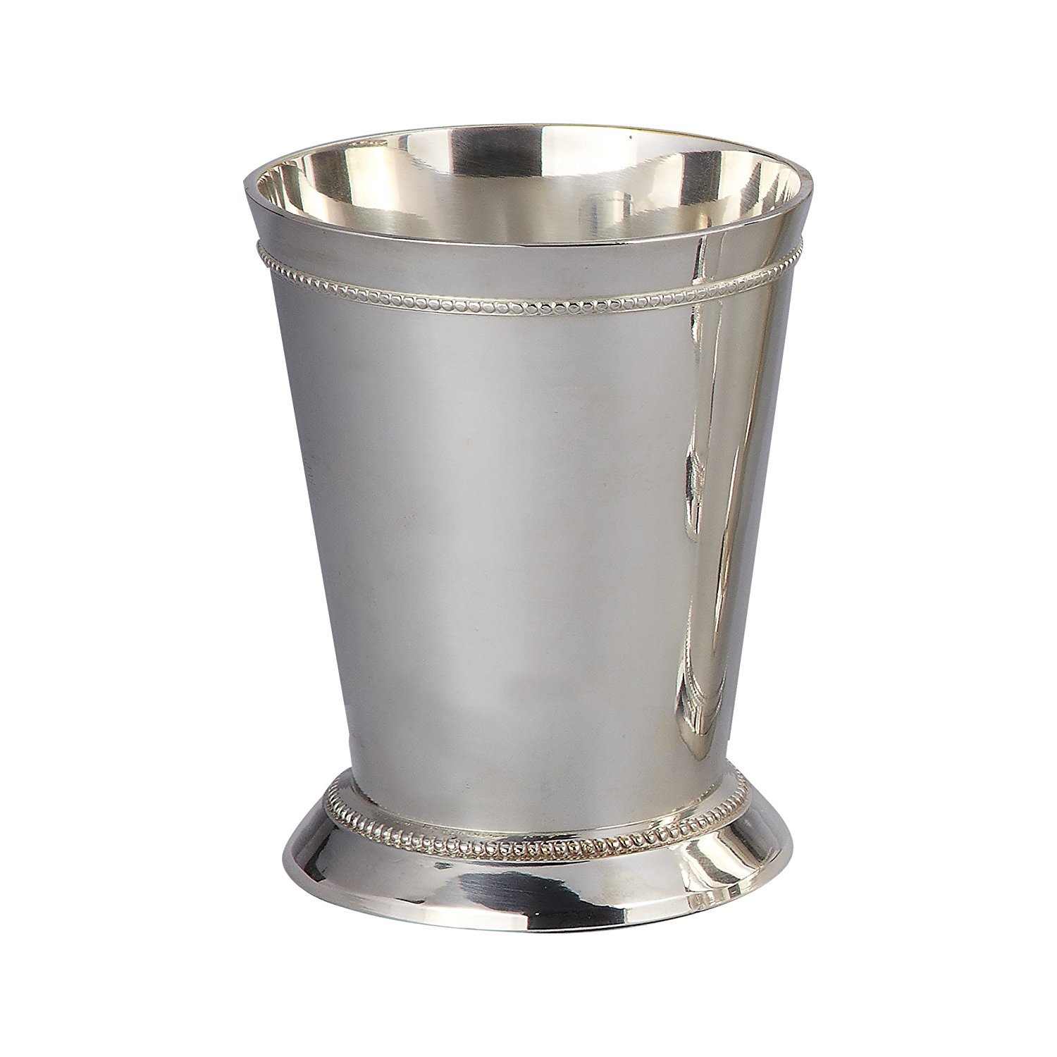 Elegance Silver 90372 Silver Plated Small Beaded Mint Julep Cup, 6 oz.