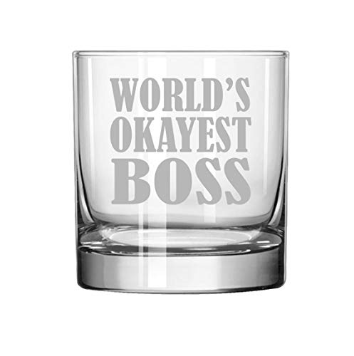 11 oz Rocks Whiskey Highball Glass World's Okayest Boss