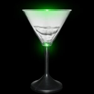 GlowUp LED Light Up Martini Glass Black Stem - 7oz