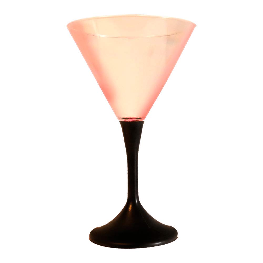 GlowUp LED Light Up Martini Glass Black Stem - 7oz