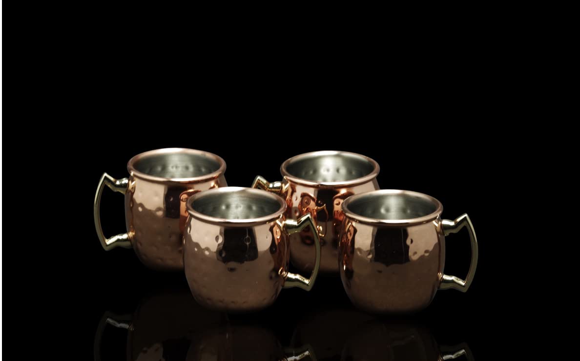 4 Piece Copper Mini Moscow Mule Mug Shot Glasses