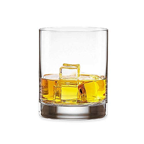 Lenox Tuscany Classics Cylinder DOF Whiskey Glasses with Pineapple Engraving/Set of 4 Engraved Crystal Rocks Glasses for Bourbon, Scotch, Rye, Clear