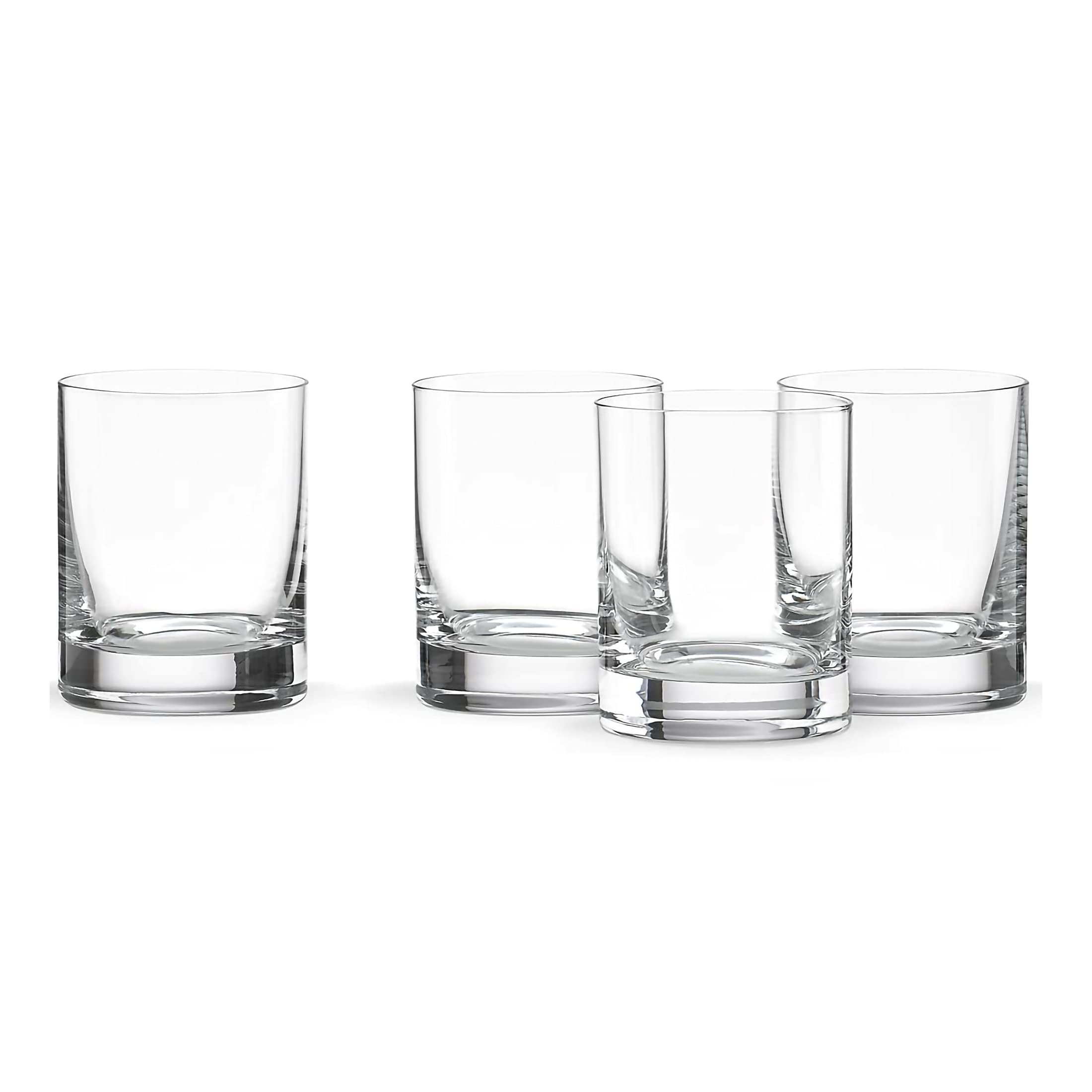 Lenox Tuscany Classics Cylinder DOF Whiskey Glasses with Pineapple Engraving/Set of 4 Engraved Crystal Rocks Glasses for Bourbon, Scotch, Rye, Clear