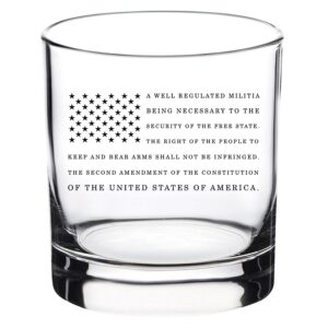 Rogue River Tactical Patriotic USA Flag Old Fashioned Whiskey Glass Gift For Patriotic American or Hunter