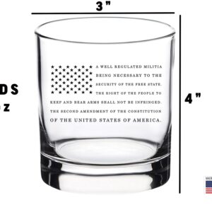 Rogue River Tactical Patriotic USA Flag Old Fashioned Whiskey Glass Gift For Patriotic American or Hunter