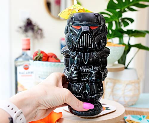 Geeki Tikis Star Wars: The Mandalorian Dark Trooper Ceramic Mug | Holds 18 Ounce