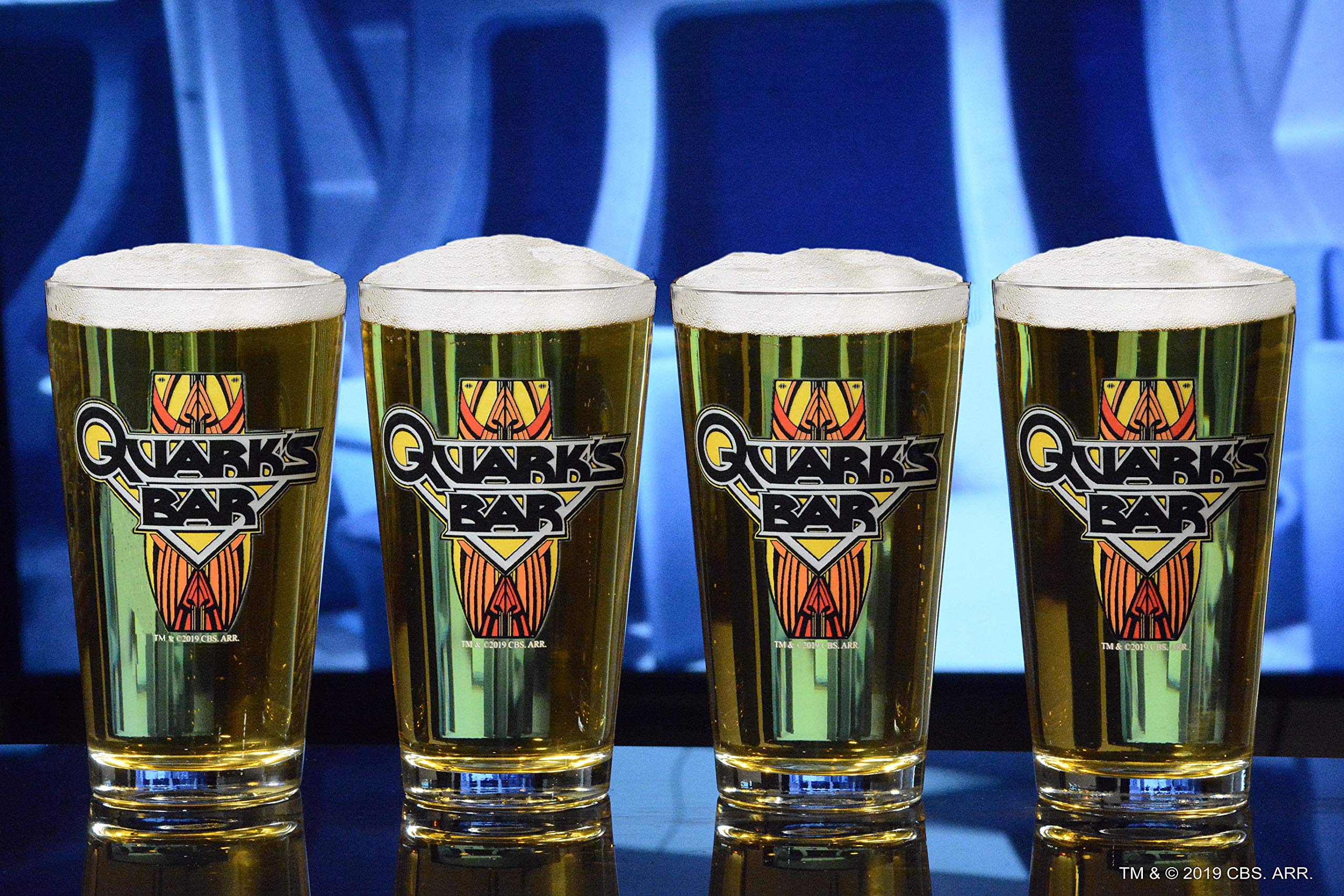 STAR TREK Quark's Bar Printed Pint Glass - Officially Licensed, Premium Quality, Handcrafted Glassware, 16 oz. Set of 4 Beer Glass - A Collectible Gift for Series Lovers, Birthdays & Special Occasions