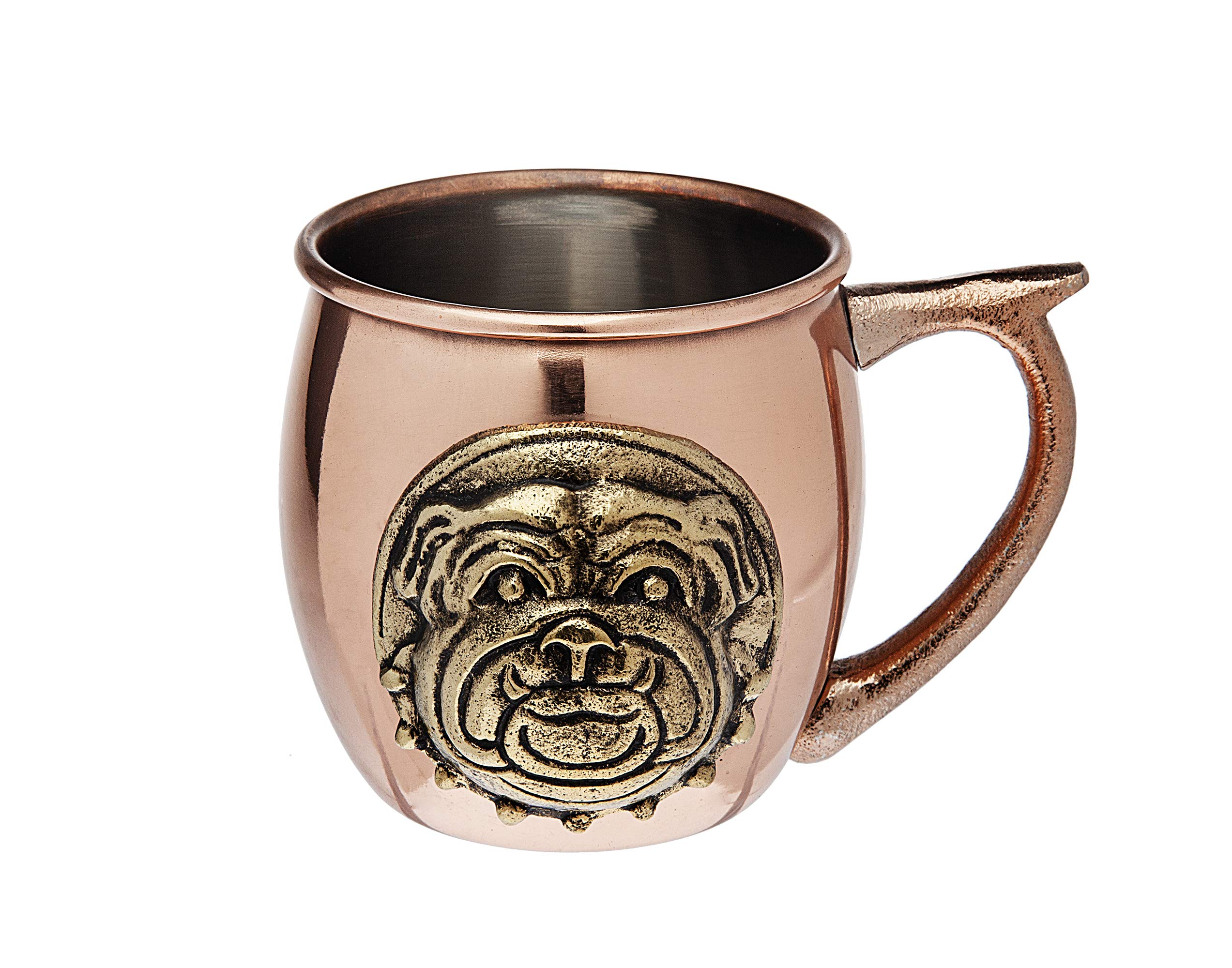 Moscow Mule Copper Mugs for Cocktails and Ice Cold Beverages - Bulldog - 20 oz