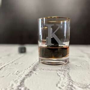 Gold Rim Whiskey Glass (K)