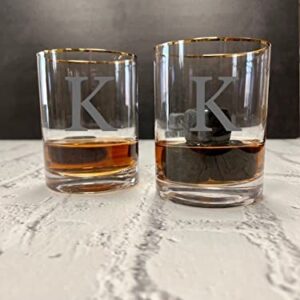 Gold Rim Whiskey Glass (K)