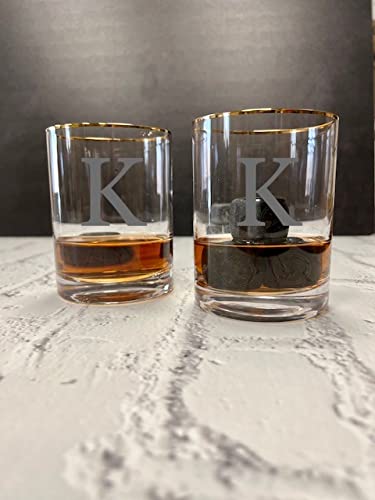 Gold Rim Whiskey Glass (K)