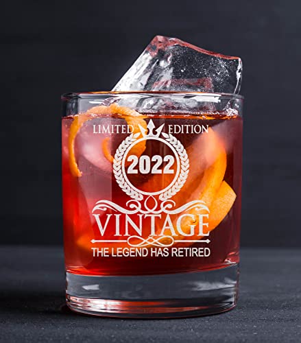 CARVELITA The Legend Has Retired 2022 Limited Editions 11oz Whiskey Glass - Funny Retirement Gifts For Men - Retired Gifts For Women - Happy Retirement Gifts - Retirement Party Decorations For Men