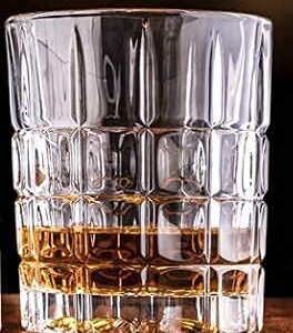 Czech Crystal Glass Set of 6 Whiskey Glasses 10oz./300ml. ''Diplomat'' Elegant Design Old Fashioned Style Heavy Base Scotch Bourbon Juice Water Gift Birthday Wedding Housewarming Anniversary