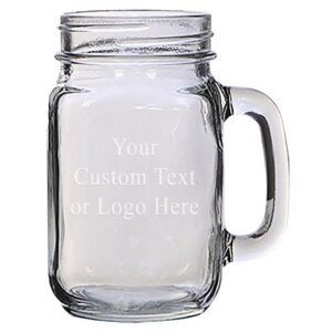 any text, custom customized engraved etched for wedding, engagement anniversary bridal party for newlyweds 16 oz mason jar glass mug for beer tea - personalized laser engraved text customizable gift