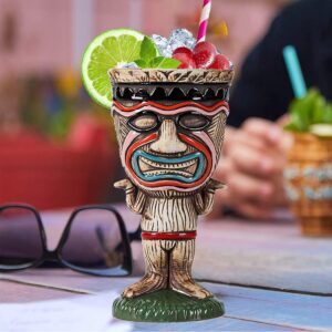 chongjian (250ml) tiki mugs cocktail,ceramic tiki mug for exotic cocktail glasses,tiki bar professional hawaiian party barware - great home bar present idea