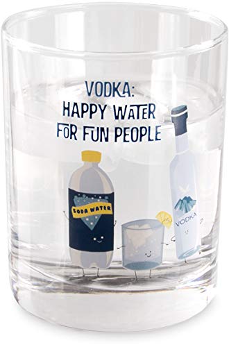 Pavilion Gift Company Vodka: Happy Water For Fun People-11 o 11 oz Rocks Glass, Blue