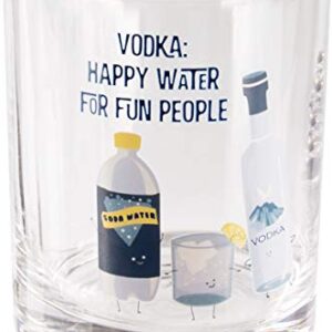 Pavilion Gift Company Vodka: Happy Water For Fun People-11 o 11 oz Rocks Glass, Blue