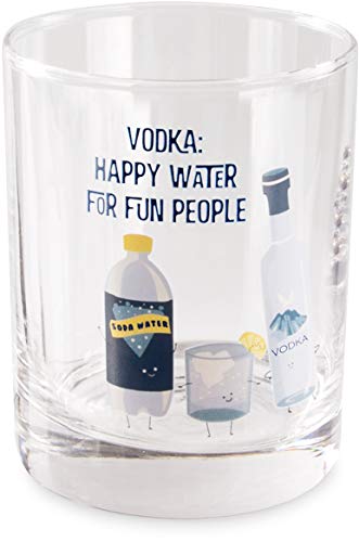 Pavilion Gift Company Vodka: Happy Water For Fun People-11 o 11 oz Rocks Glass, Blue