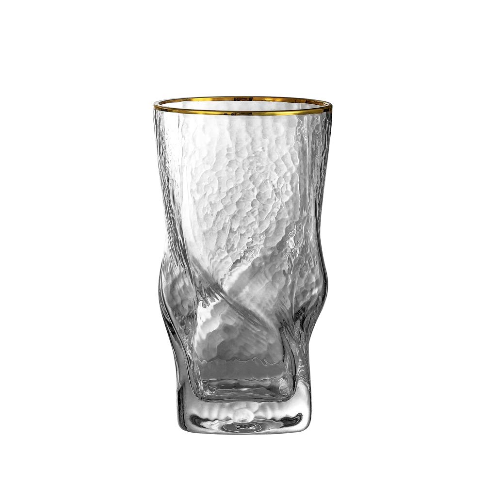 EVEREST GLOBAL Whisky Glasses Set of 4, 14 oz Unique Creative Twist Scotch Glasses, Old Fashioned Whiskey Glasses for Bourbon, Scotch, Tequila, Cognac, Rum