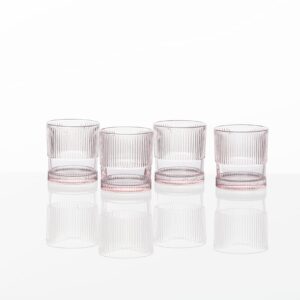 Fortessa NoHo Collection Set of 4 Cocktail Glass, 4 Count (Pack of 1), Pink