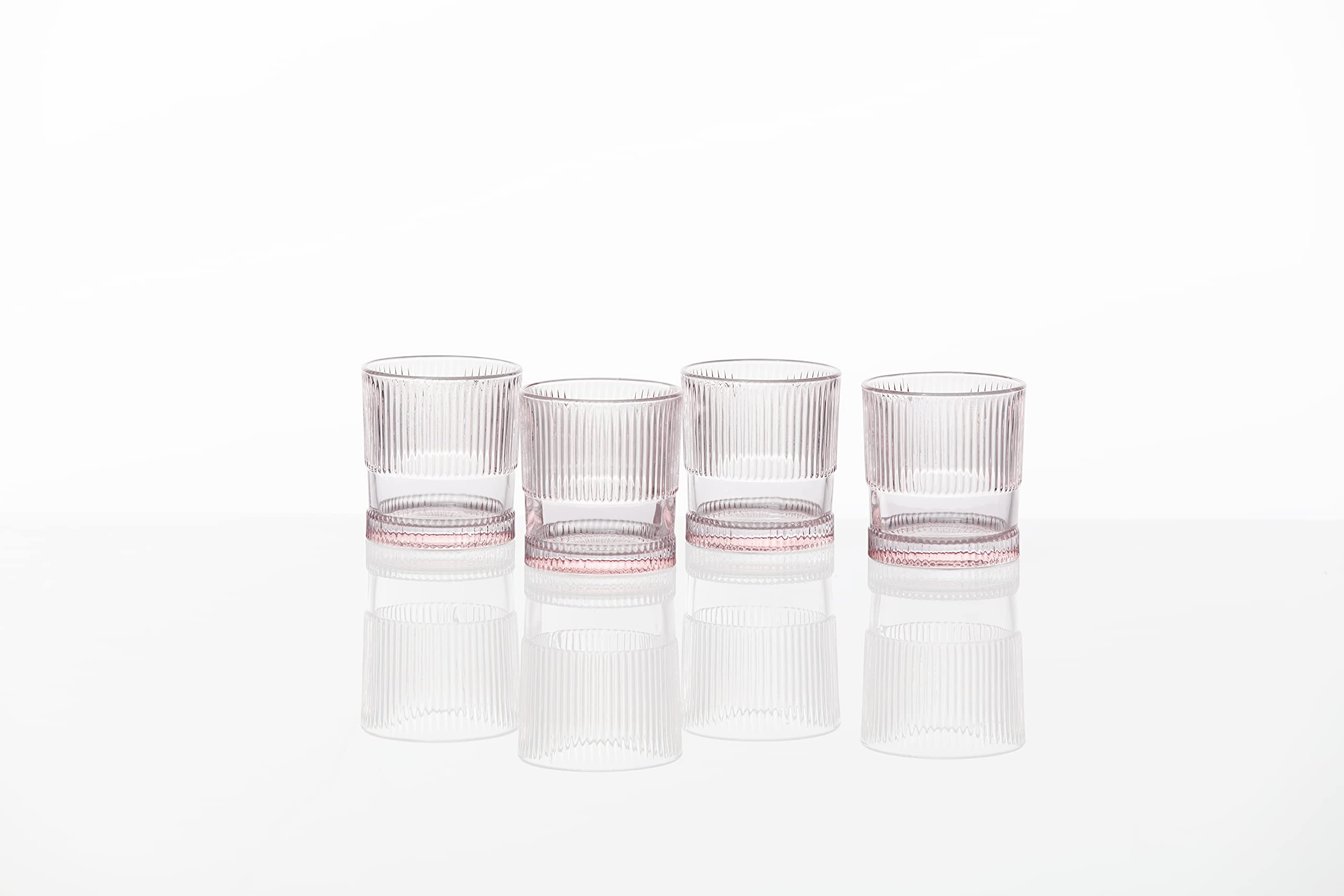 Fortessa NoHo Collection Set of 4 Cocktail Glass, 4 Count (Pack of 1), Pink