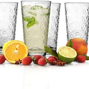 Circleware Cosmo Huge 12-Piece Glassware Set of Highball Tumbler Drinking Glasses and Whiskey Cups for Water, Beer, Juice, Ice Tea Beverages, 6-15.75 oz & 6-12.5 oz, Parade