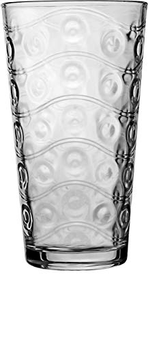 Circleware Cosmo Huge 12-Piece Glassware Set of Highball Tumbler Drinking Glasses and Whiskey Cups for Water, Beer, Juice, Ice Tea Beverages, 6-15.75 oz & 6-12.5 oz, Parade